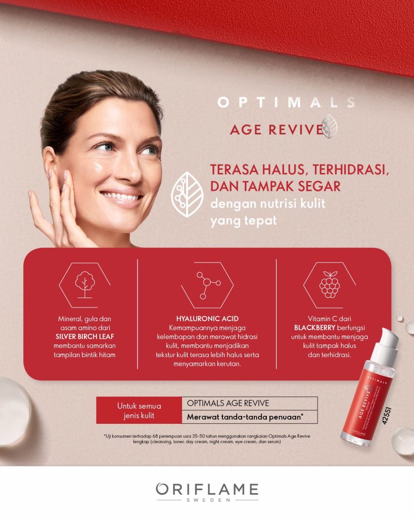 Serum Terbaik Hilangkan Tanda Penuaan | Oriflame Optimals Age Revive Serum